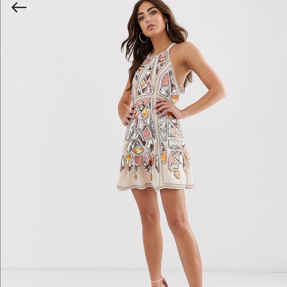 ASOS | Dresses | Rare Asos Backless Geometric Sequined Dress | Poshmark